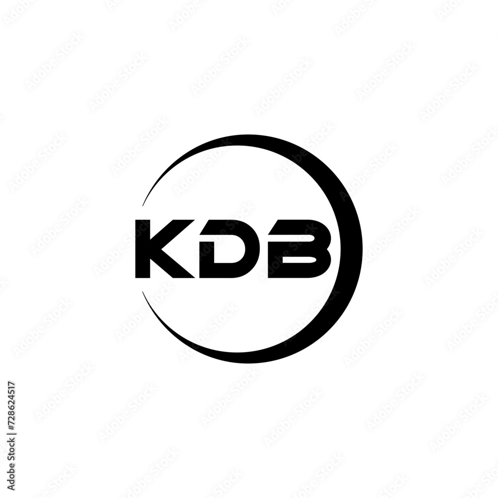 Vettoriale Stock KDB letter logo design with white background in ...