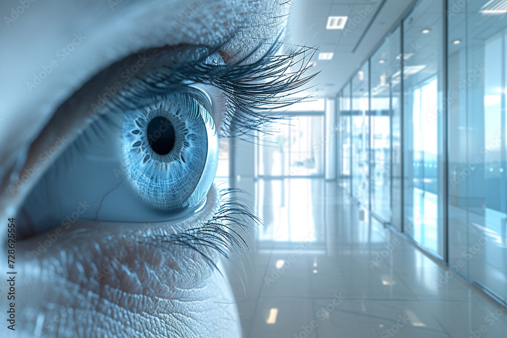 Secure your office entrance with concept of an advanced Eye Print Scan ...