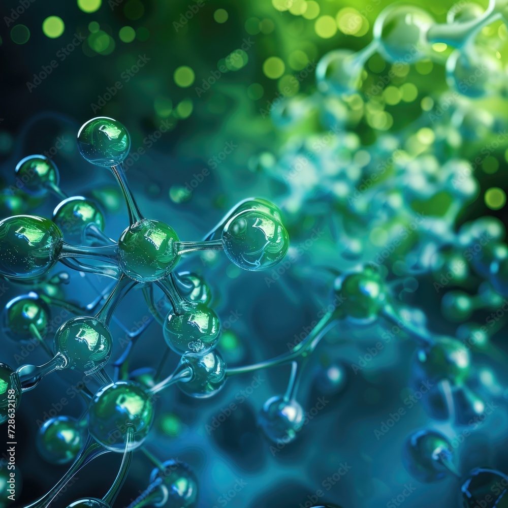 Abstract colourful gradient molecules background, chemical compounds ...