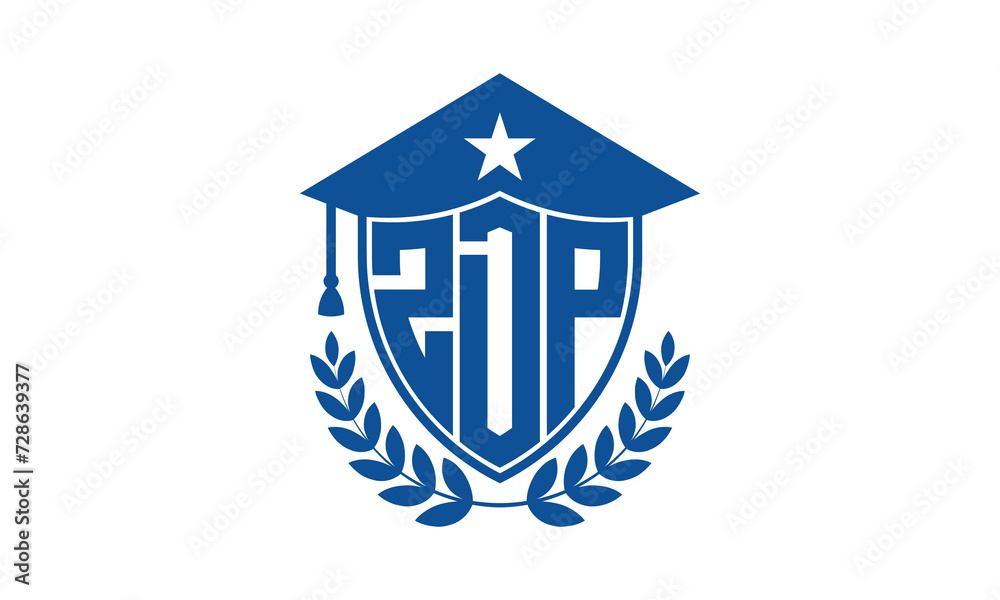 ZDP three letter iconic academic logo design vector template. monogram ...