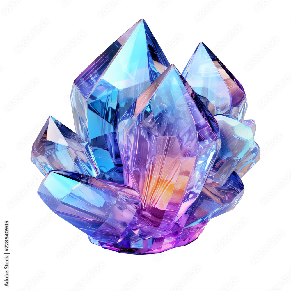 purple and blue crystal cluster on a transparent background png ...