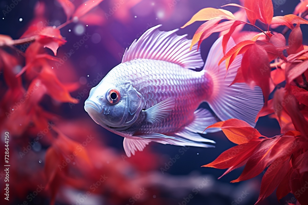 Majestic sumatran barb fish in vibrant underwater paradise with ...