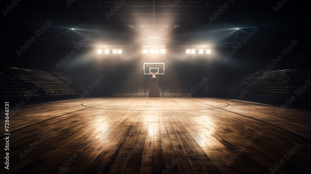 basketball court in the dark, basketball lighting Stock Photo | Adobe Stock