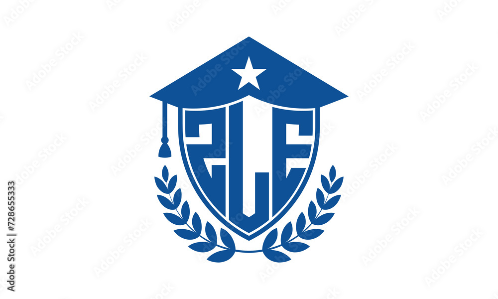 ZLE three letter iconic academic logo design vector template. monogram ...