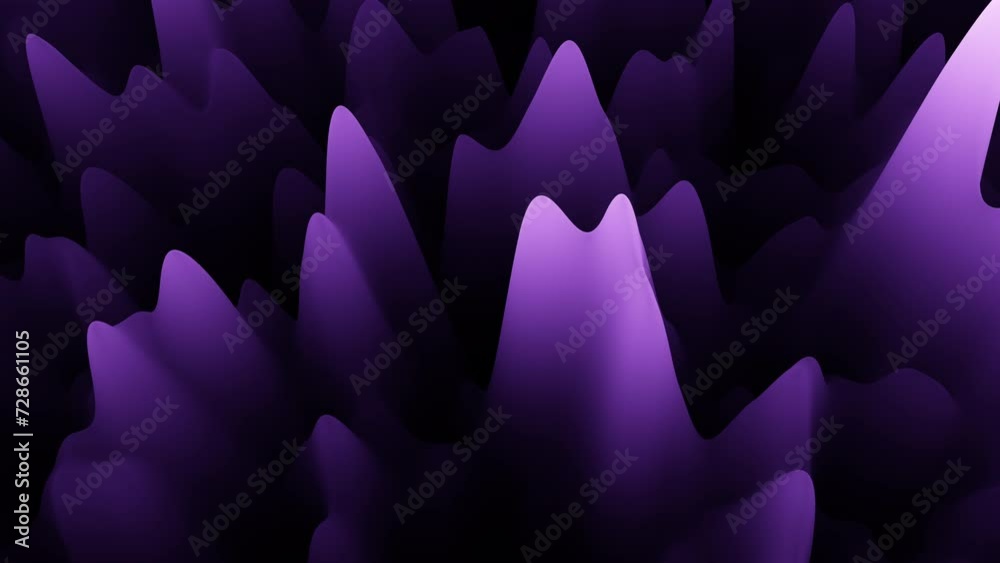 Abstract purple 3D artwork with stacked triangular shapes that create a ...