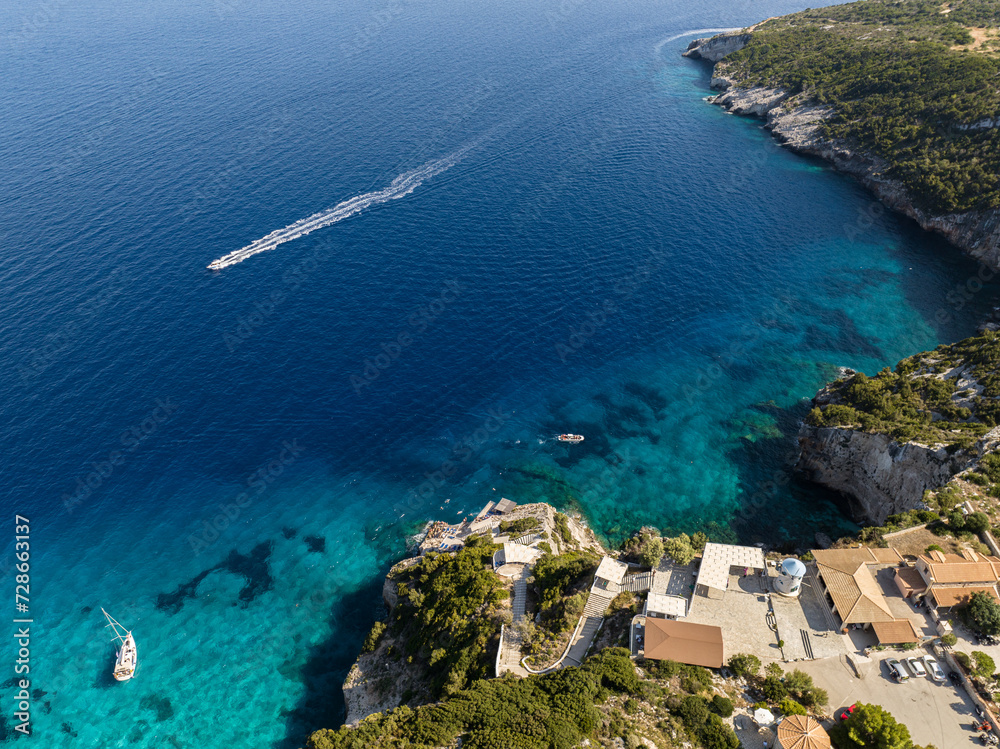 Blue caves in zakynthos, Greece. Potamitis Dive Spot, Zakynthos, greece ...