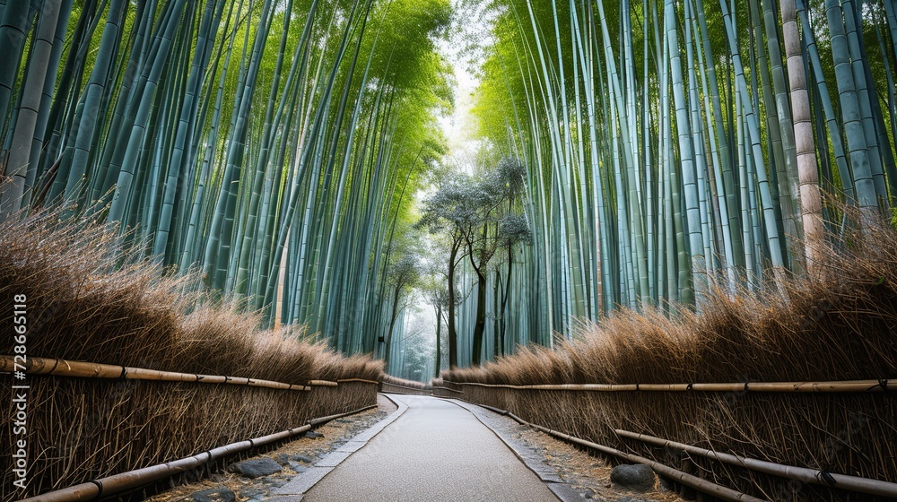ภาพประกอบสต็อก winding stone road. The Stunning Pathway of Arashiyama ...