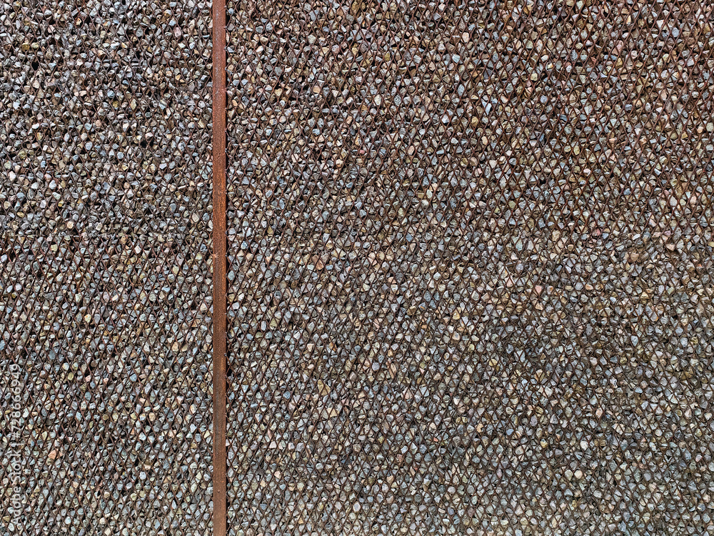 Stones textured fence gabion steel metal grate stone wall basket made ...