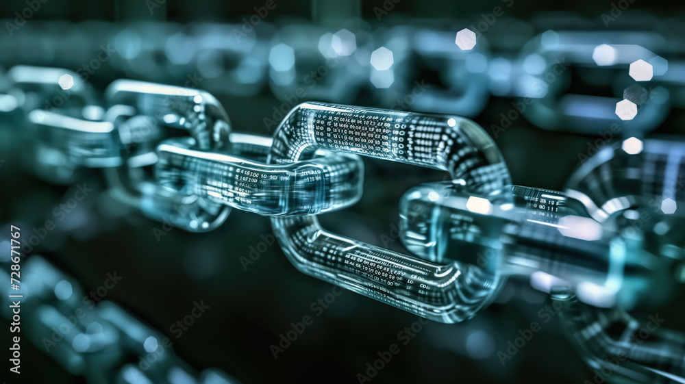 background with chains and data, how blockchain enables smart contracts ...