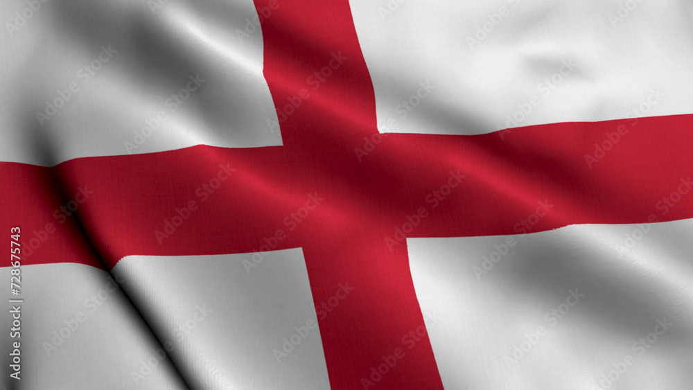 Flag of the England. Waving Fabric Satin Texture National Flag of ...