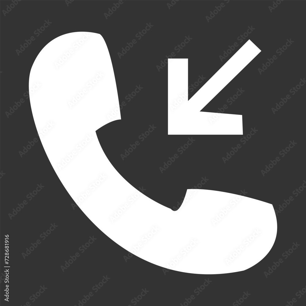 Incoming call icon in flat style. Missed call sign Telephone call icon ...