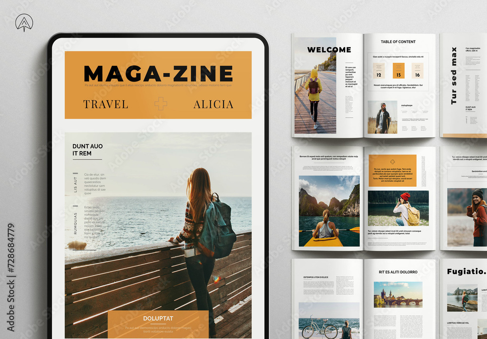Minimal Magazine Layout Stock Template | Adobe Stock