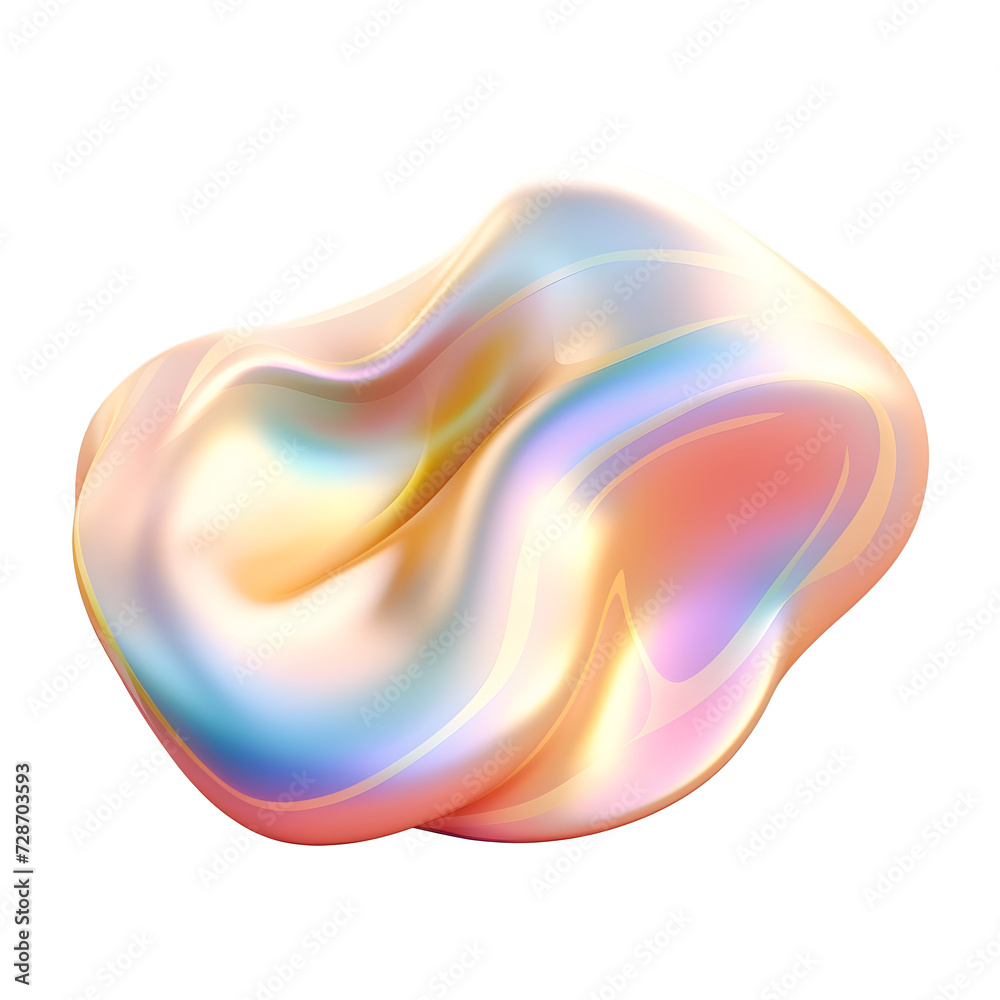 Liquid glass bubble, chrome Y2K liquid inflated, melted, metal object ...