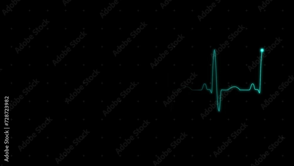4K EKG Heartbeat Display Monitor Motion Graphics, HUD Element loop ...