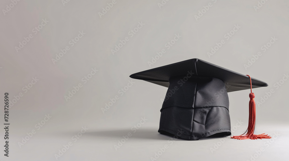Studio photography of an academic cap, graduate cap, mortarboard, or ...