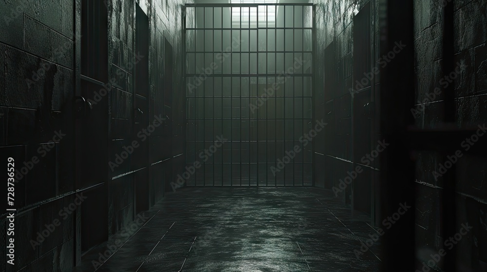 essence of confinement with a dark background, showcasing the stark ...