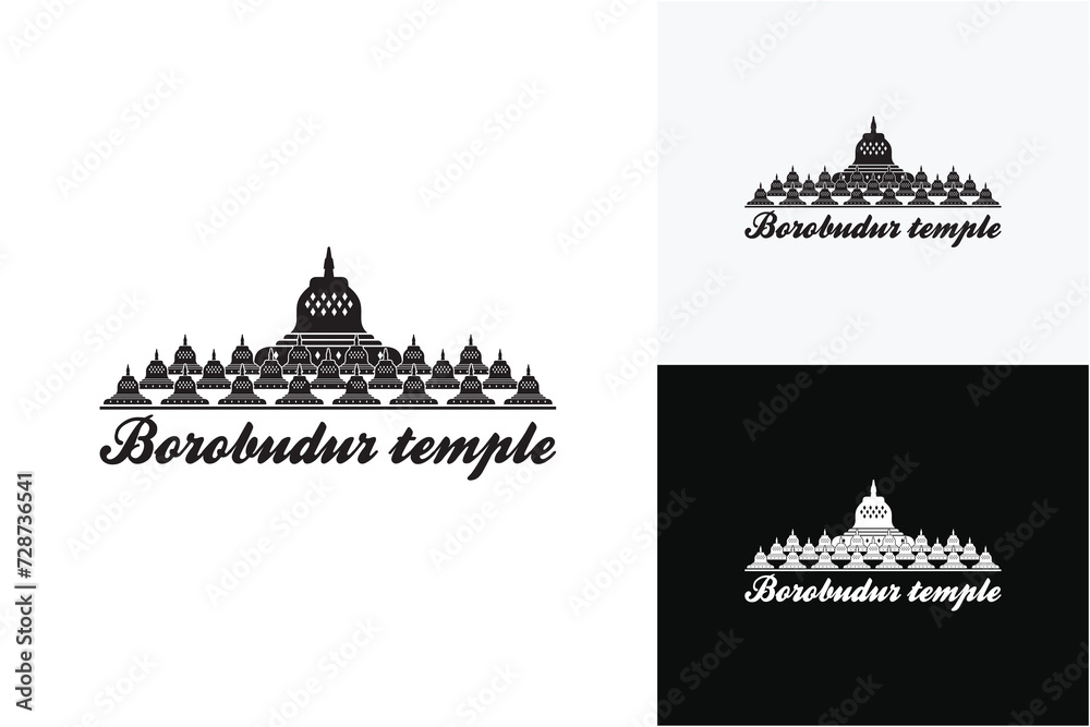 Borobudur stupa logo design, heritage in Indonesia, Borobudur Temple ...