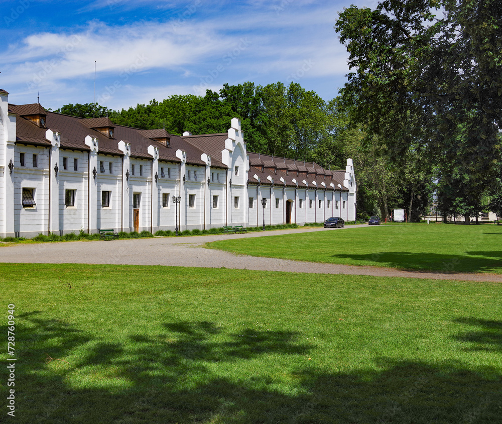 Károlyi castle in Carei, Romania. Built originally as a fortress around ...