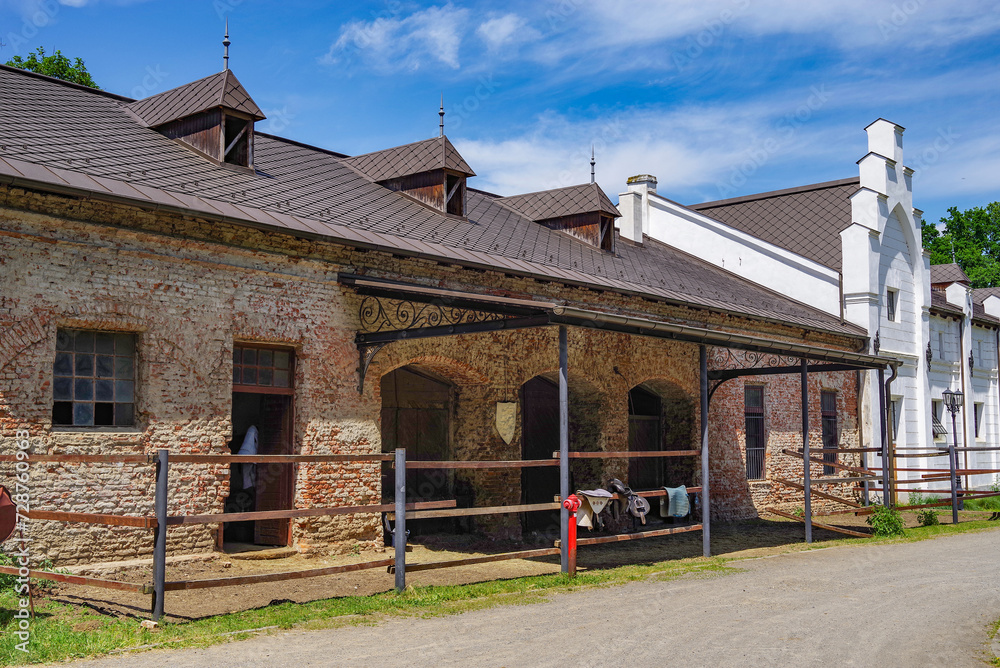 Károlyi castle in Carei, Romania. Built originally as a fortress around ...