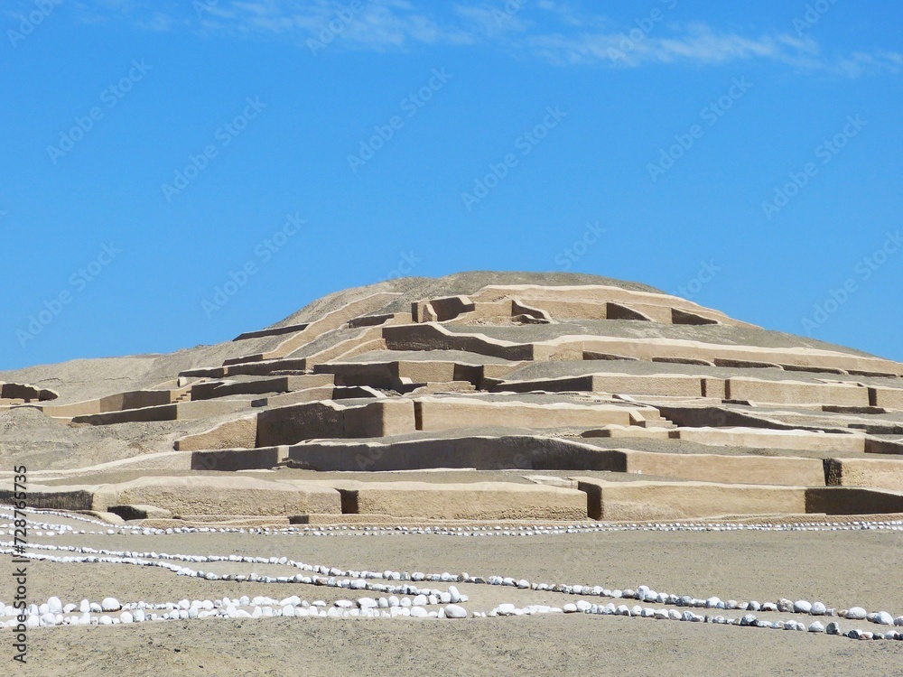 Cahuachi complex of truncated adobe pyramids of ancient Nazca culture ...
