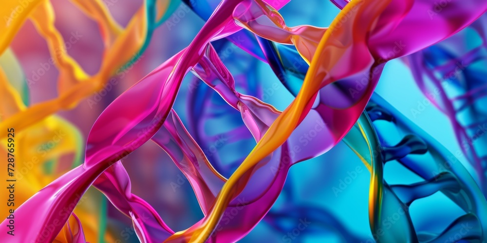 DNA helix abstraction, with twisting, colorful spirals evoking the ...