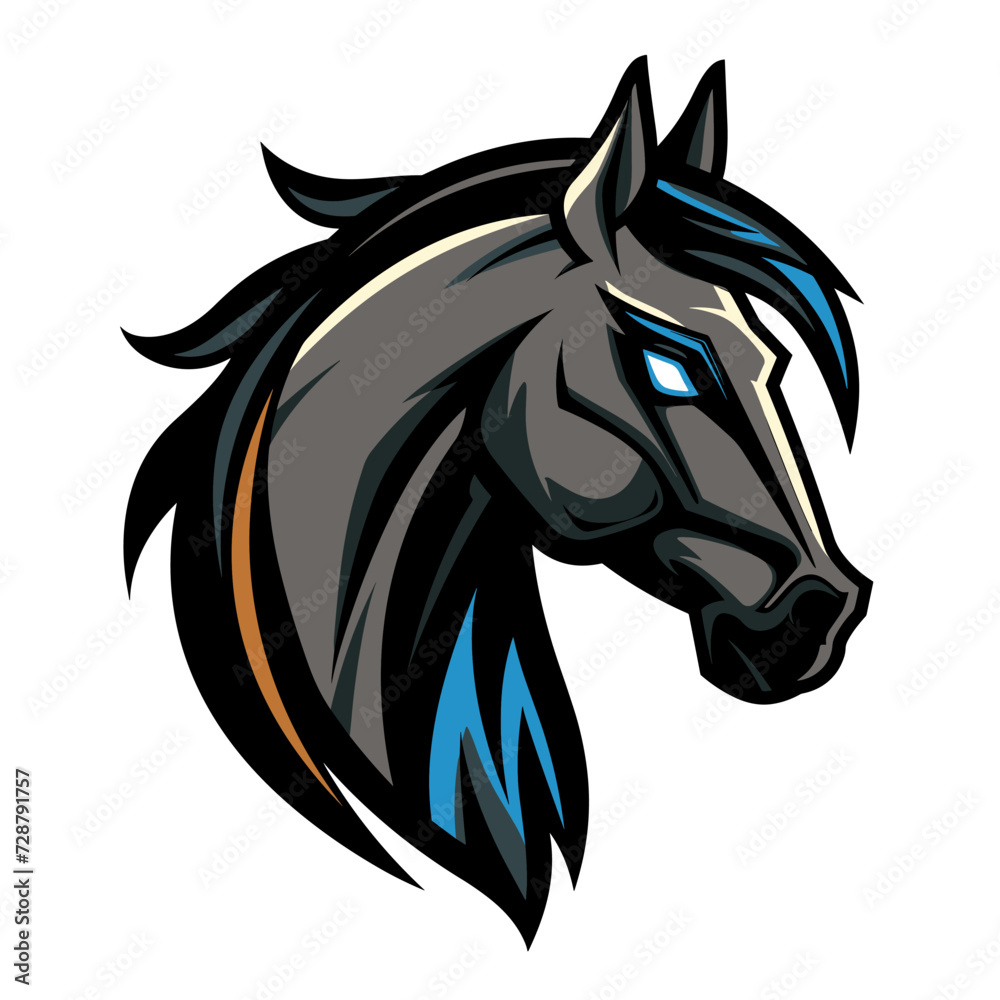 Esport vector logo horse, icon, sticker, symbol, equine, hoss, nag ...