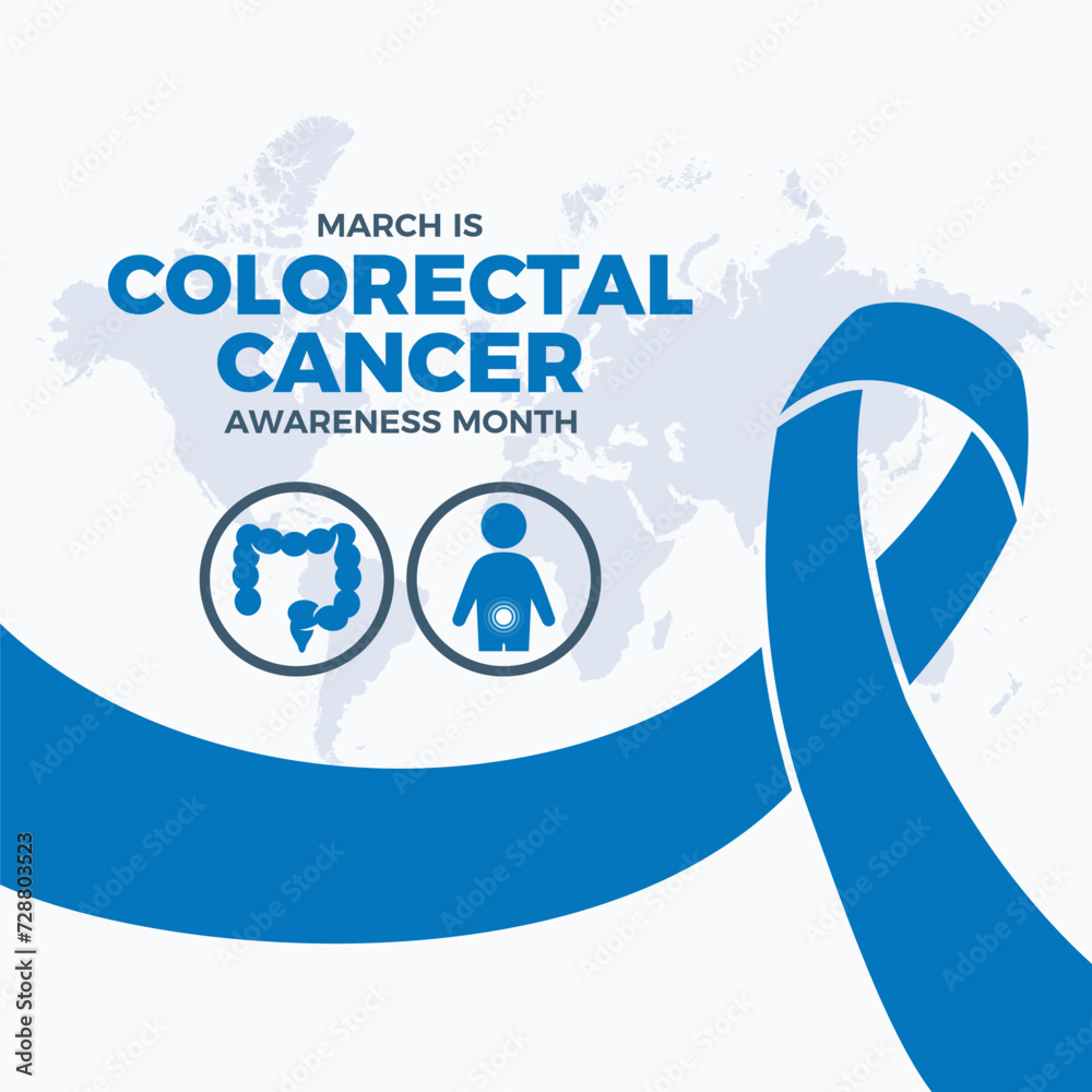 March is Colorectal Cancer Awareness Month poster vector illustration ...