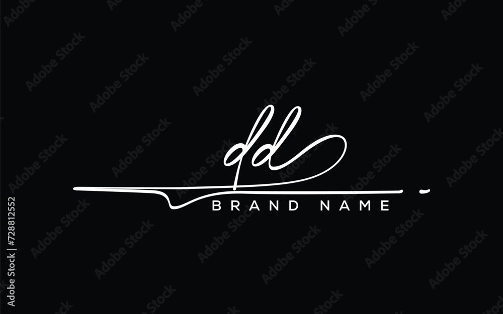DD letter beauty handwriting vector logo. Stock Vector | Adobe Stock