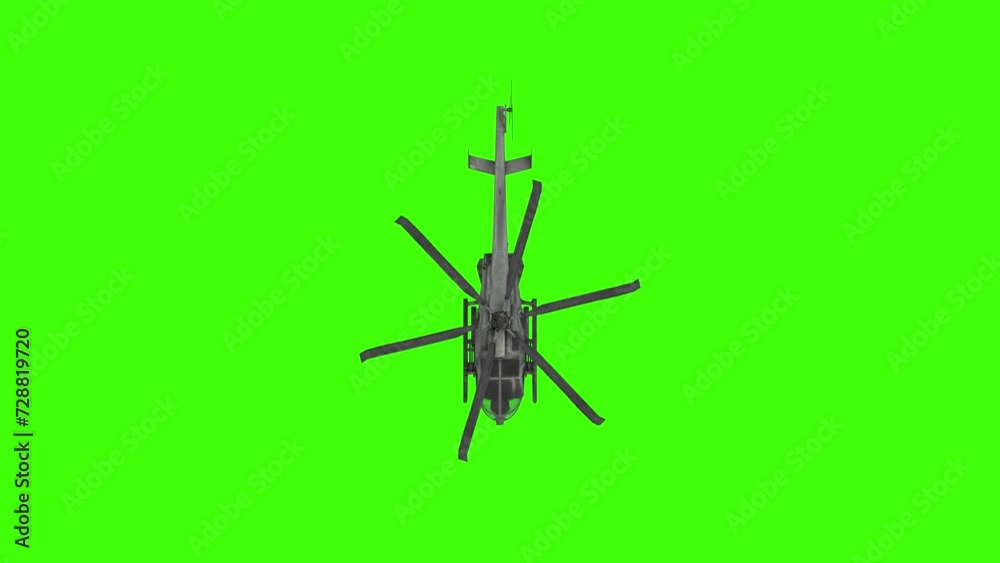 4k Light utility Helicopter Realistic 3D flying loop on the sky with ...