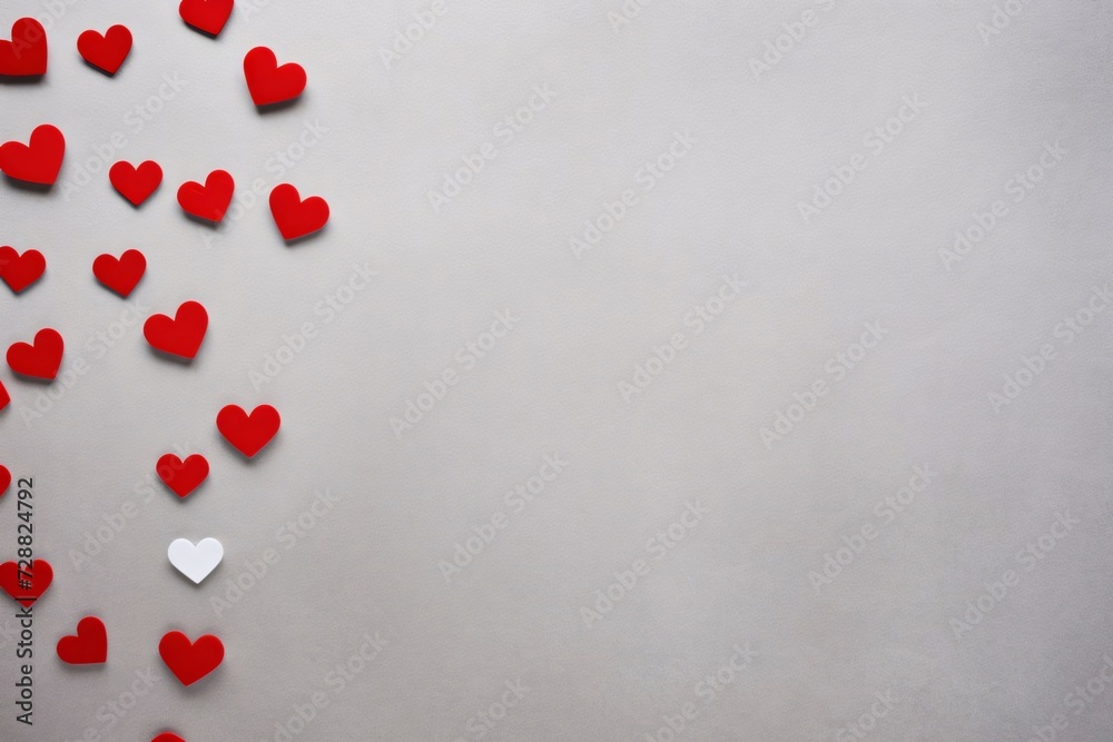 Petite red and white hearts.Valentine's Day banner with space for your own content. White ...