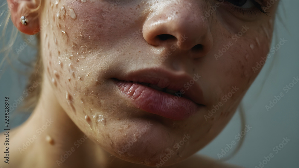 Radiant Resilience: Portrait of Confidence with Acne Scarred Skin Stock ...