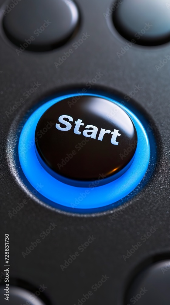 Business concept of a 3D button with the business start word "Start ...