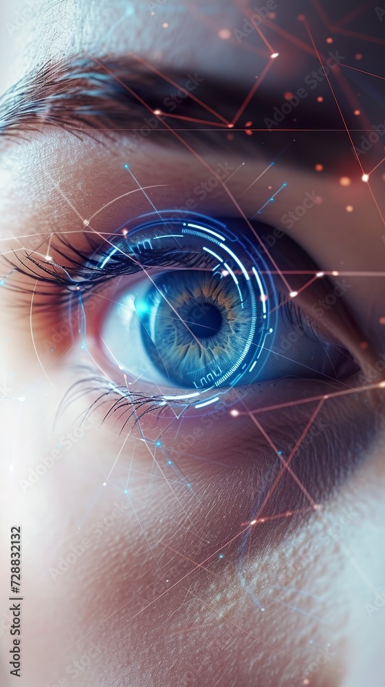 Retina recognition and iris reading of a female eye through advanced ...