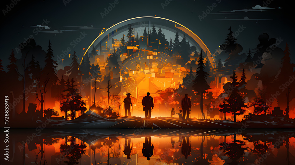 Fire surveillance inspection indicator and fire fighting with ...