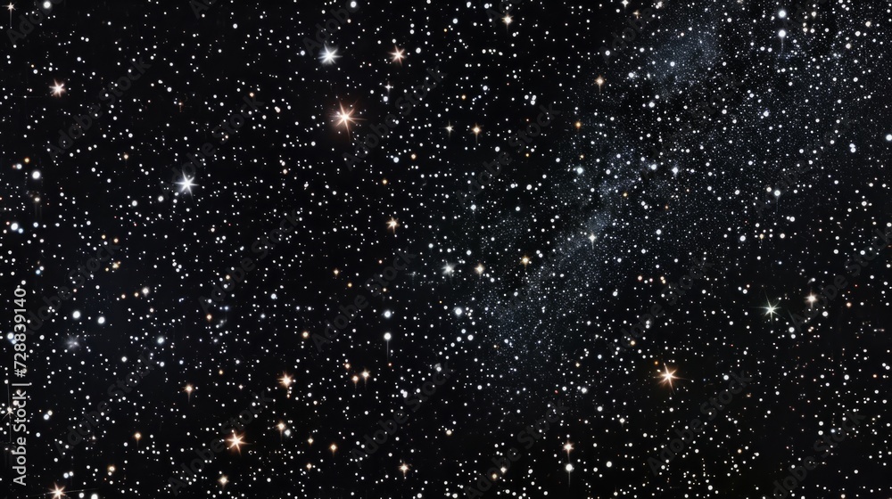Deep black night sky filled with countless twinkling stars, showcasing ...