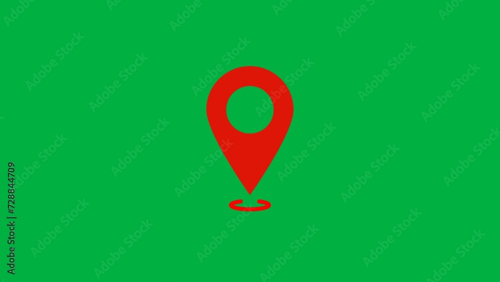 Location Map Pin Animated Loop HD Icon with Alpha Channel on ...