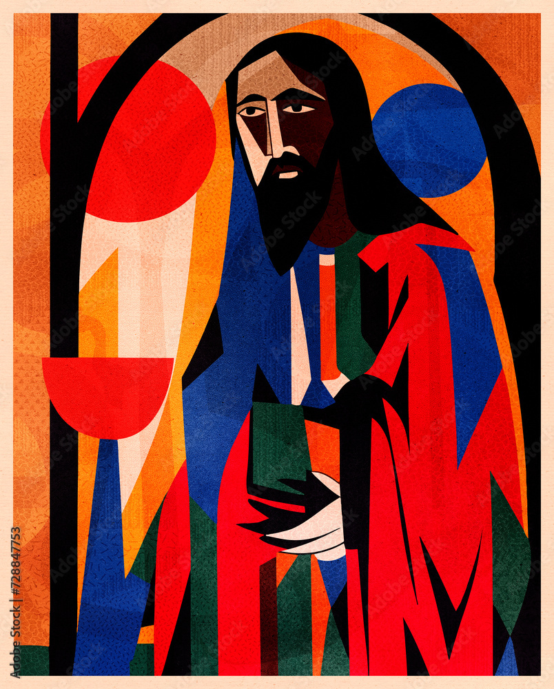 Jesus Christ Illustration. Jesus Christ Contemporary art graphic ...