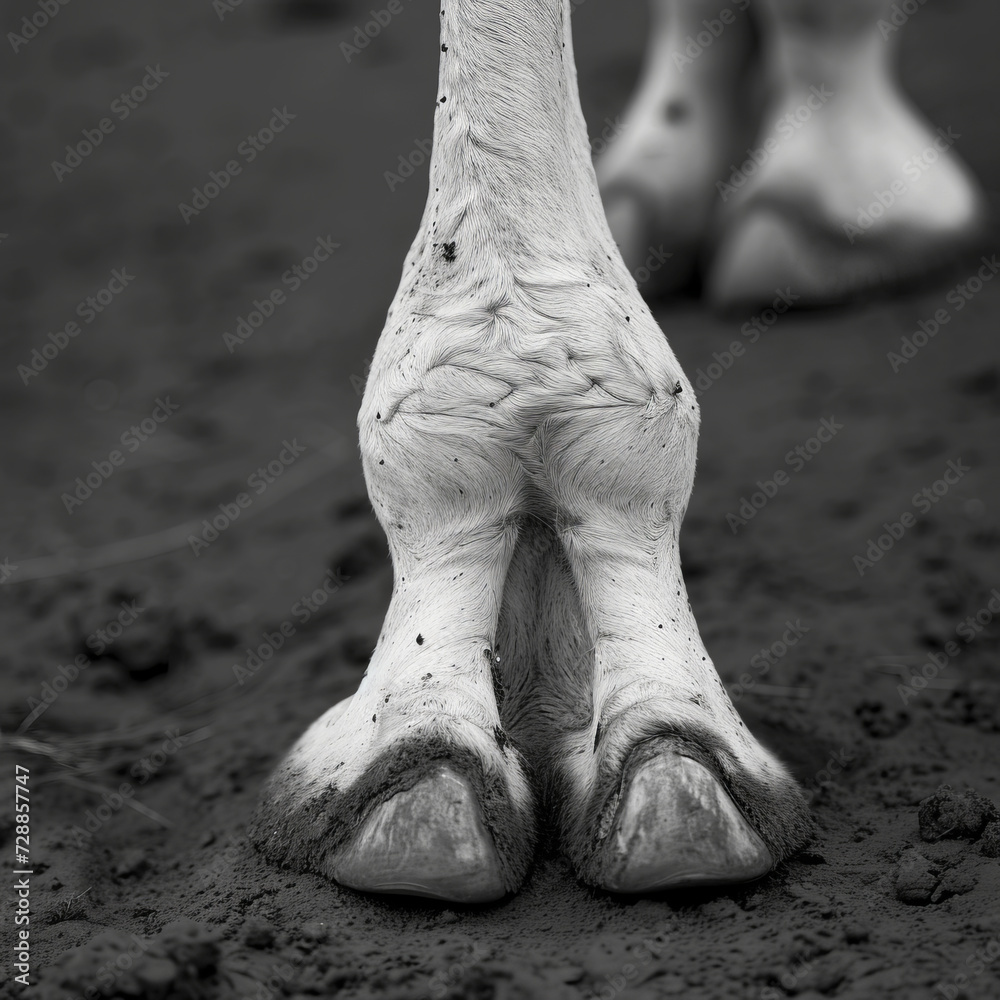 Detailed close-up of a camel's foot, showcasing the unique texture and ...