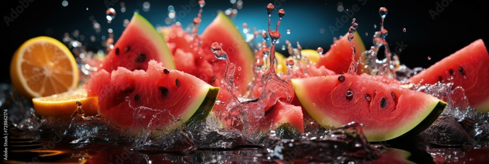 succulent slices: the vivid allure of watermelon slices kissed by ...