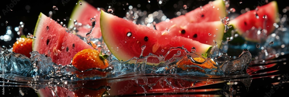 succulent slices: the vivid allure of watermelon slices kissed by ...