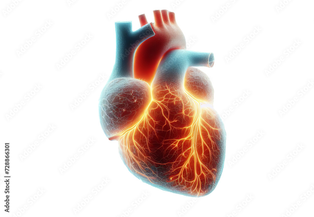 Heart Organ Technology Isolated Transparent Background. Human Heart ...