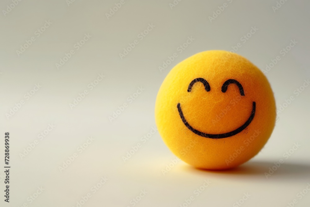 Yellow smiley faces happiness joy, cheerful emotion symbols. 3D cartoon ...