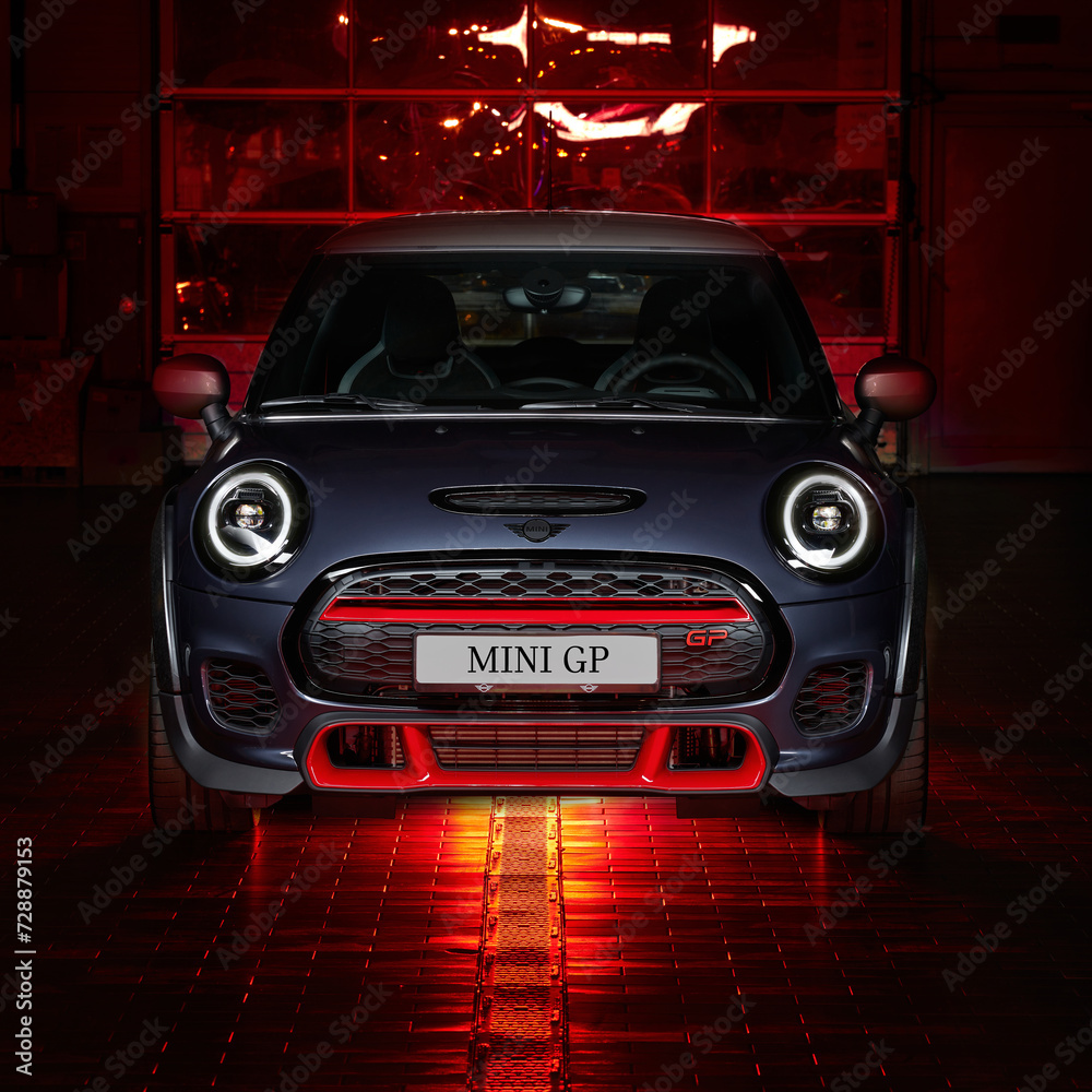 Front of the unique MINI Cooper GP in the garage. 1 with 3000 copies ...