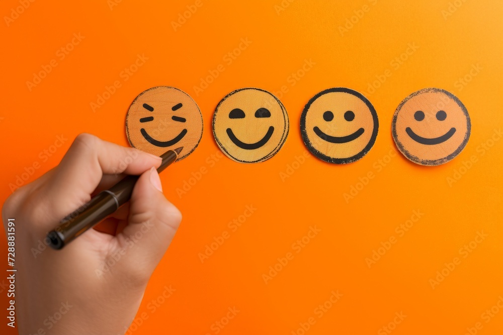 Smiling Emoji thriving Smiley, Vector Design togetherness. Star rating ...