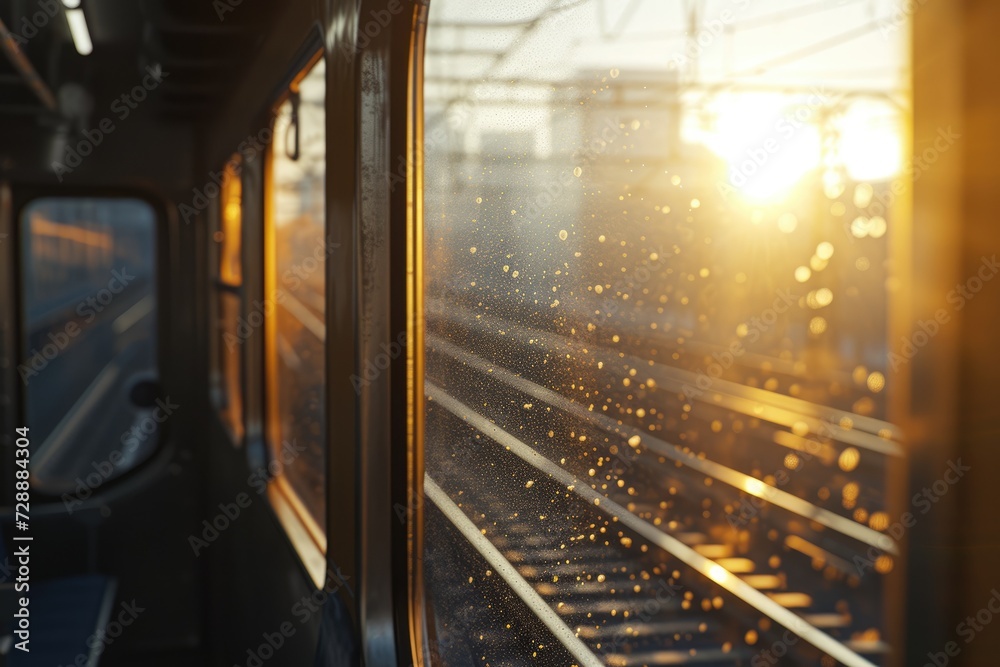 The concept of railroad travel and transportation. The idyll of ...