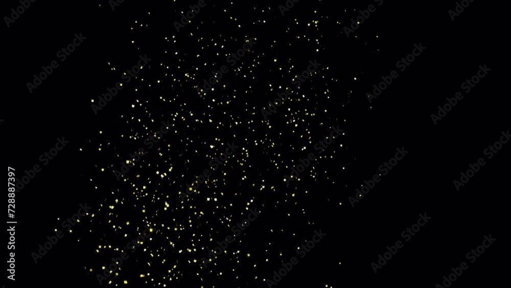 Gold Confetti Explosion Animation on a transparent background. 3D Gold ...