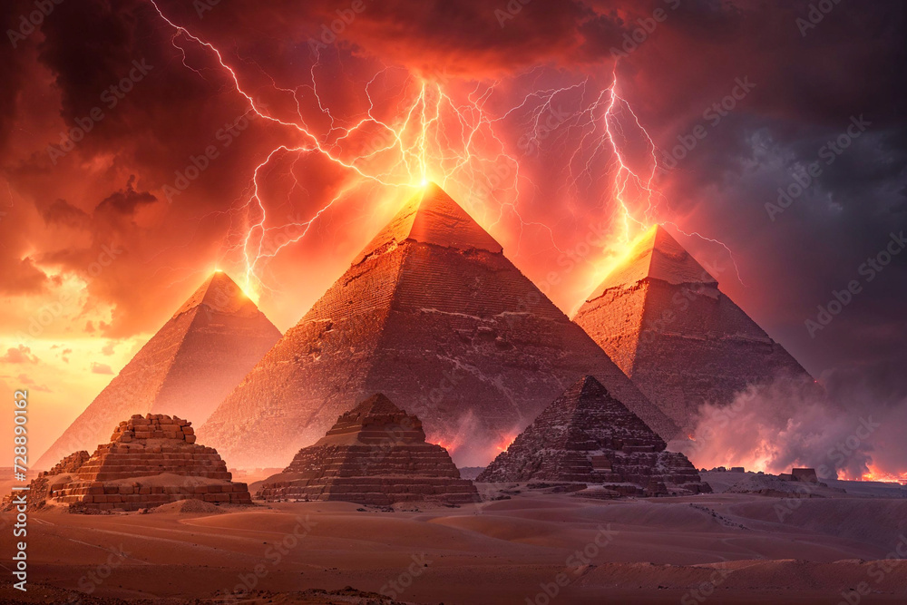 Ancient Egyptian pyramids as power generator, artist impression ...
