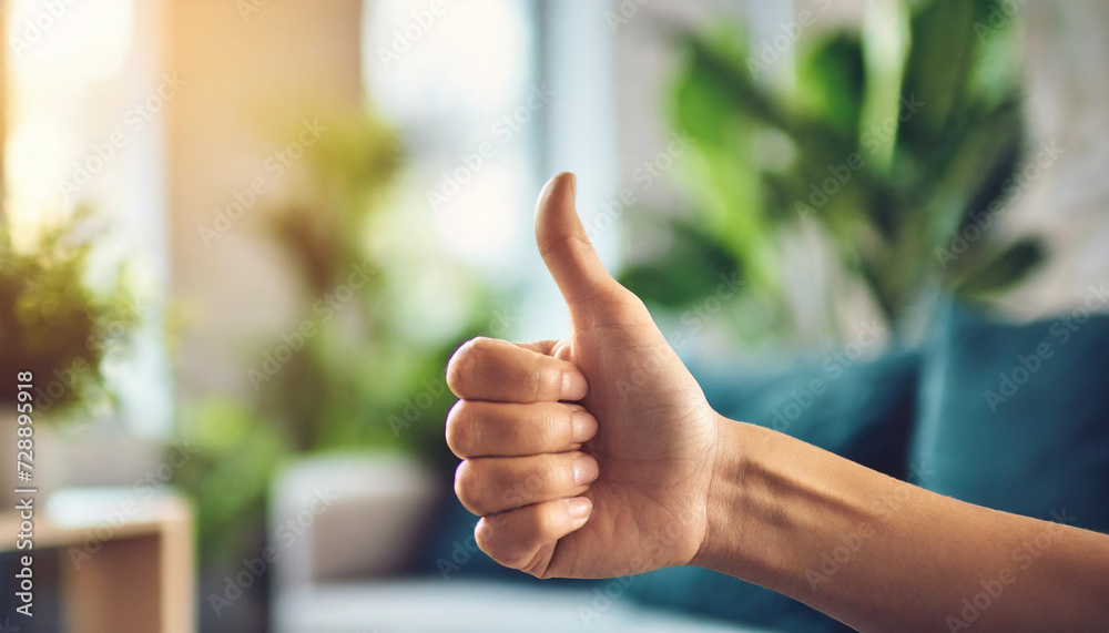 thumbs up on vibrant background symbolizing success, approval, and ...