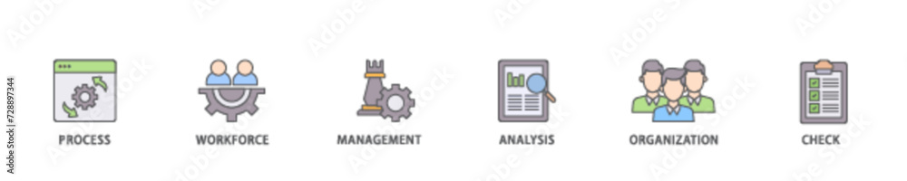 Total quality management icon set flow process illustrationwhich ...