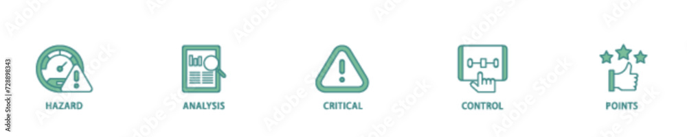 HACCP icon set flow process illustrationwhich consists of hazard ...
